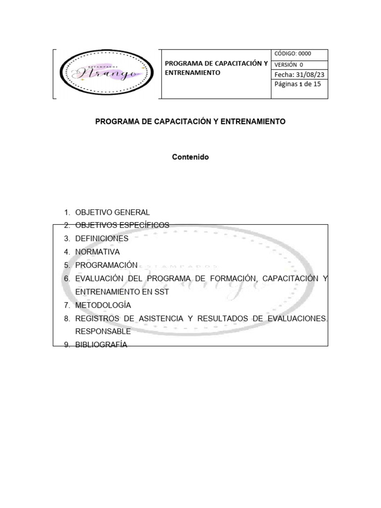 Programa de Capacitacion y Entrenamiento | PDF | Aprendizaje | Business