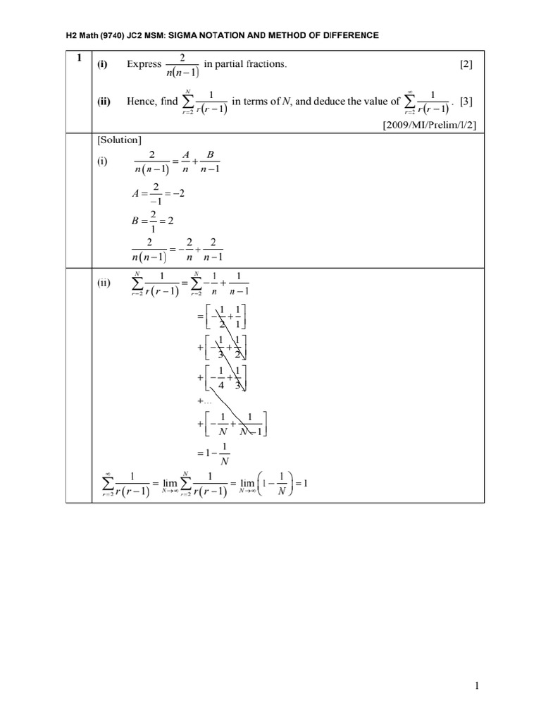 Sigma Notation | PDF