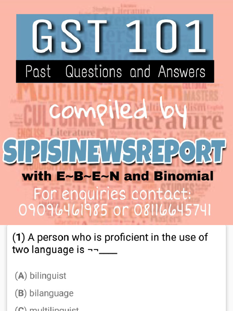 GNS 101 Past Q and A-1 | PDF