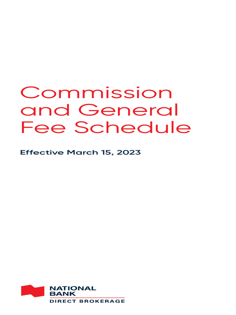 Commission General Fee Schedule | PDF | Exchange Traded Fund ...