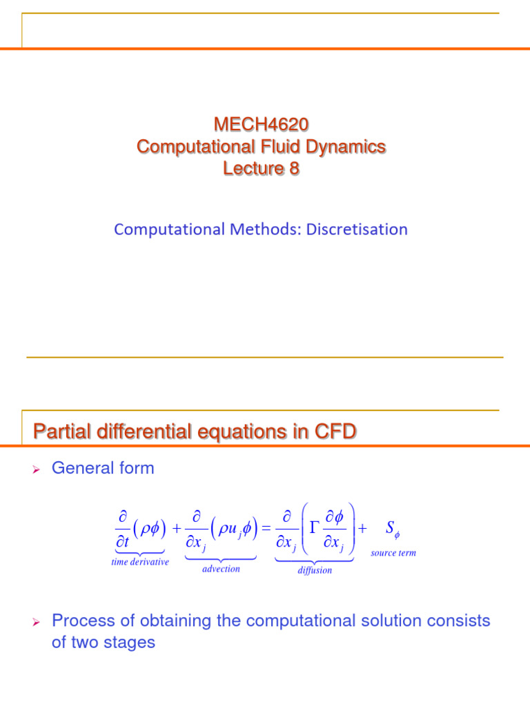 Lecture Week 8 MECH4620 - 3 | PDF | Computational Fluid Dynamics | Finite Difference