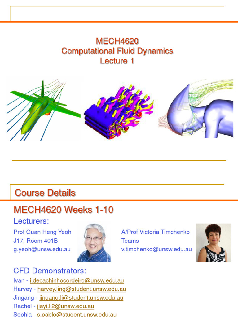 Lecture Week 1 MECH4620 2024-1 | PDF | Computational Fluid Dynamics | Fluid Dynamics
