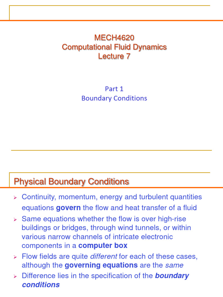 Lecture Week 7 MECH4620 - 2 | PDF | Fluid Dynamics | Computational Fluid Dynamics