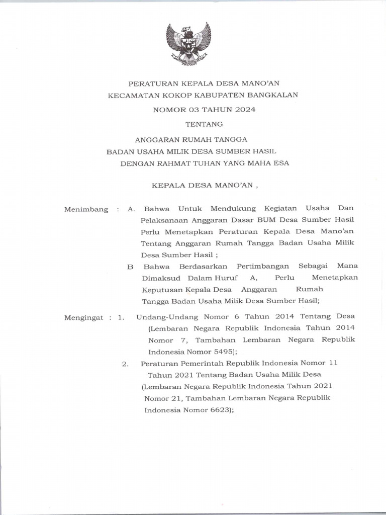 Perkades Bumdes | PDF
