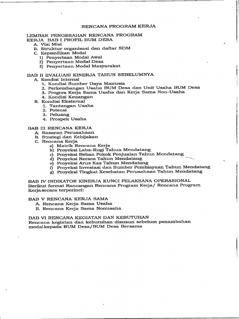 Program Kerja Bumdes | PDF