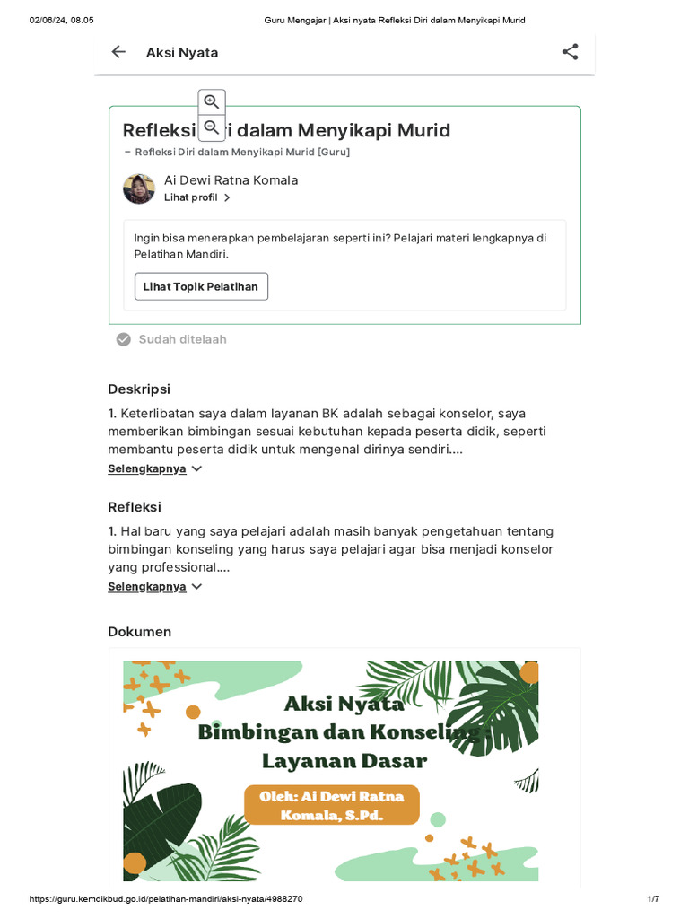 Refleksi Diri untuk Konselor Murid | PDF | Karier & Perkembangan