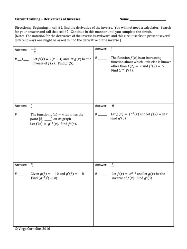 Inverse Derivatives Circuit | PDF
