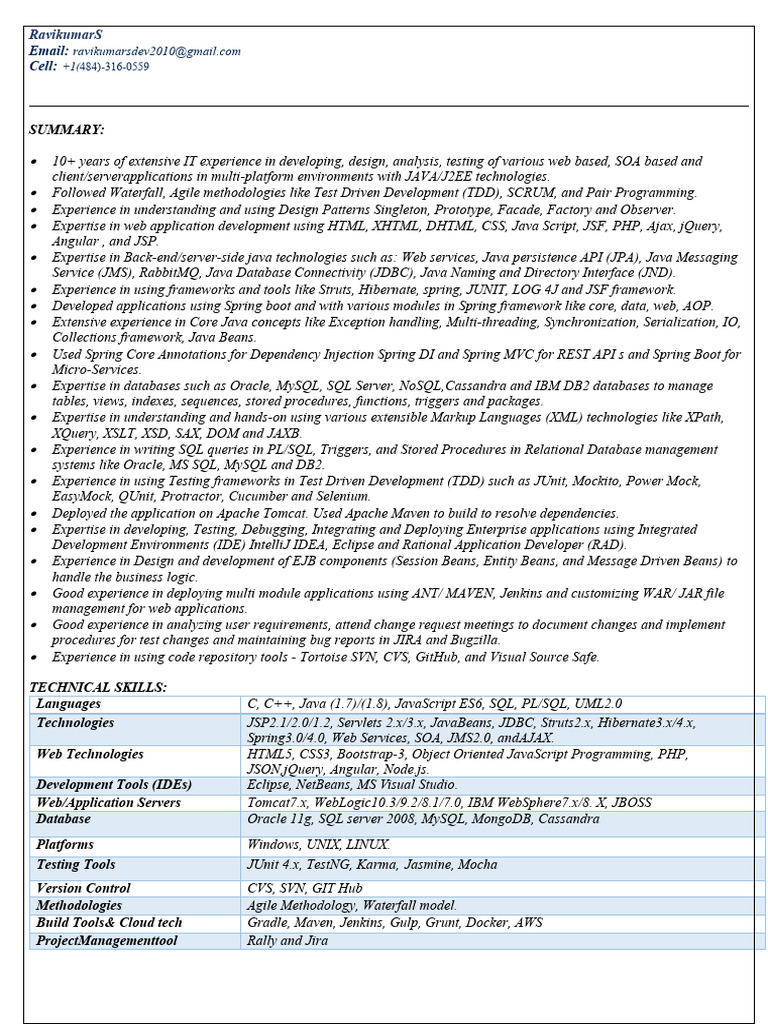 Ravi Dev Profile | PDF | Spring Framework | World Wide Web