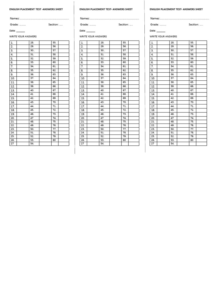 Answer Sheet | PDF | Standardized Tests | Tests