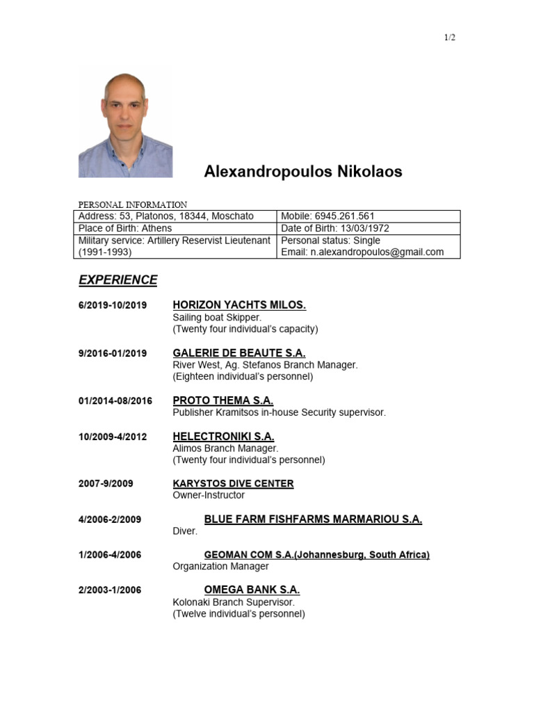 Nikolaos Alexandropoulos | PDF | Underwater Diving