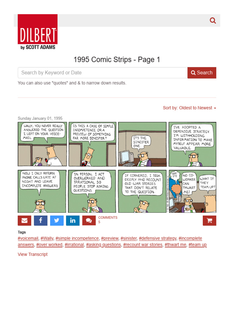 Dilbert 1995 SA Daily Comic Strips | PDF | Venture Capital | Corporate ...