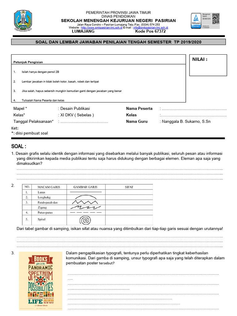 Format Soal - LJK | PDF