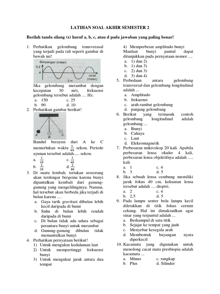 Latihan Soal Ipa Kelas Viii Akhir Semester 2 | PDF