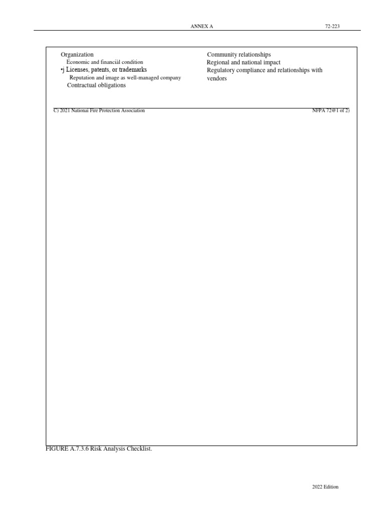 NFPA 72 Risk Analysis Checklist 2022 | PDF | Natural Disasters | Power ...