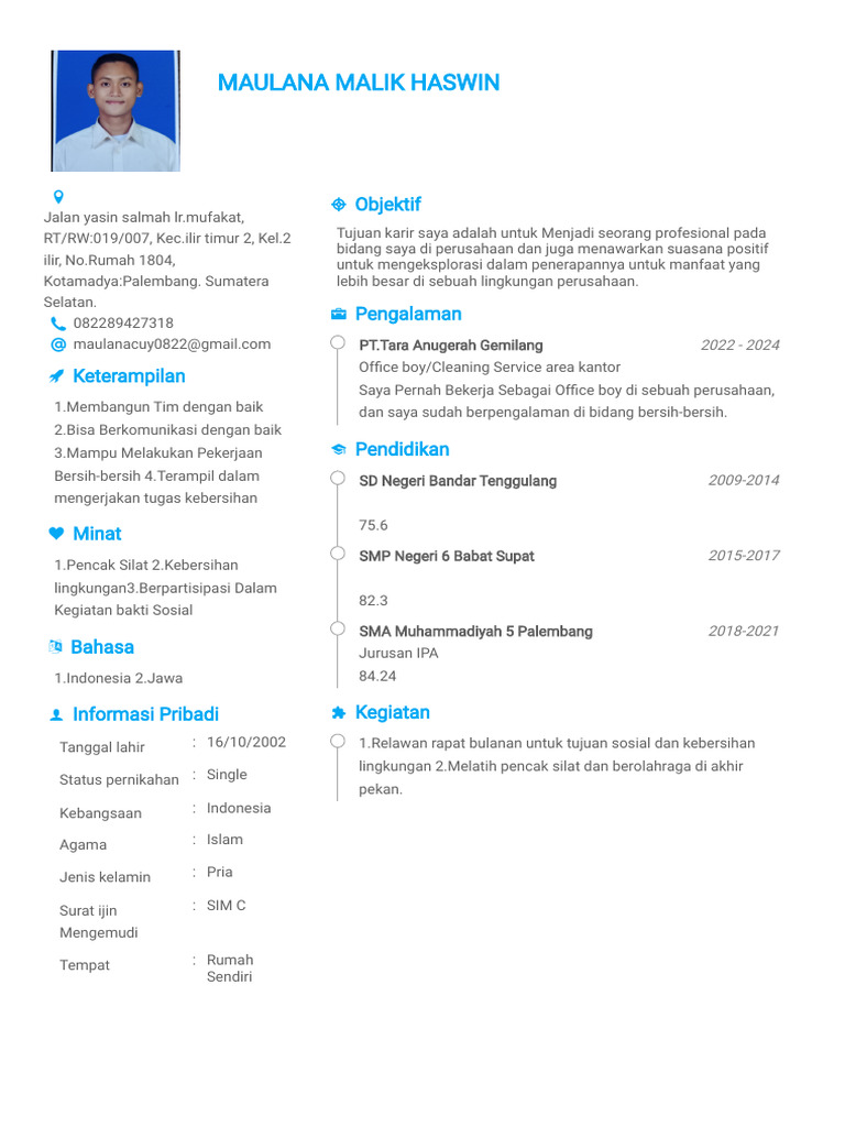 CV - Office Boy | PDF