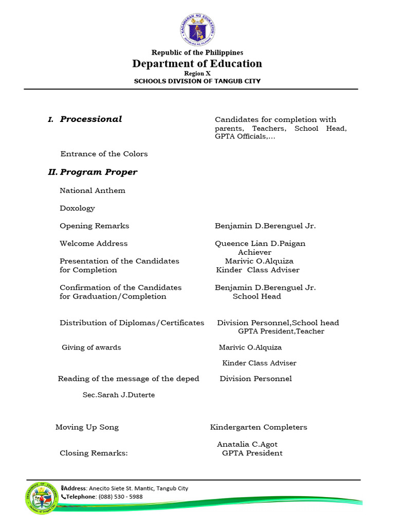 Program Moving Up Kinder | PDF