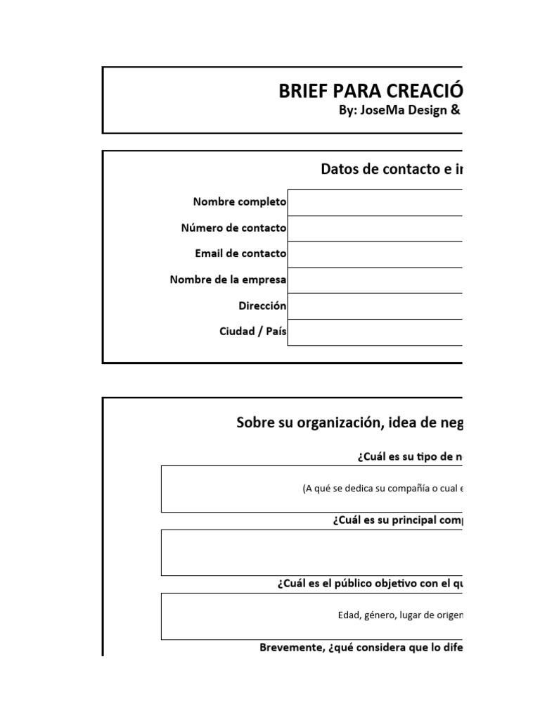 Brief para Creación de Marca | PDF | Marca | Business