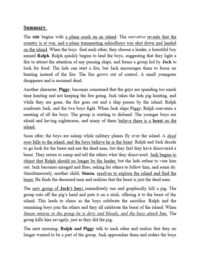 Analysis of Lord of The Flies | PDF