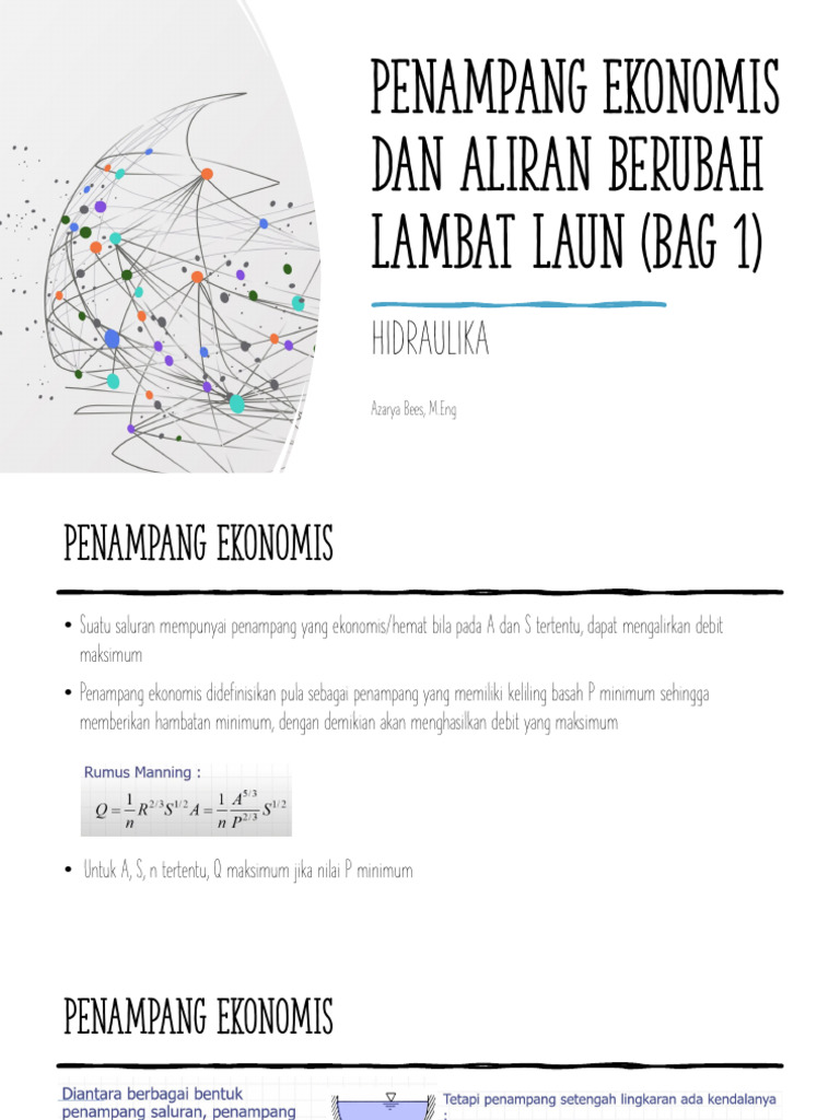 Penampang Ekonomis Dan Aliran Berubah Lambat Laun (Bag 1) | PDF
