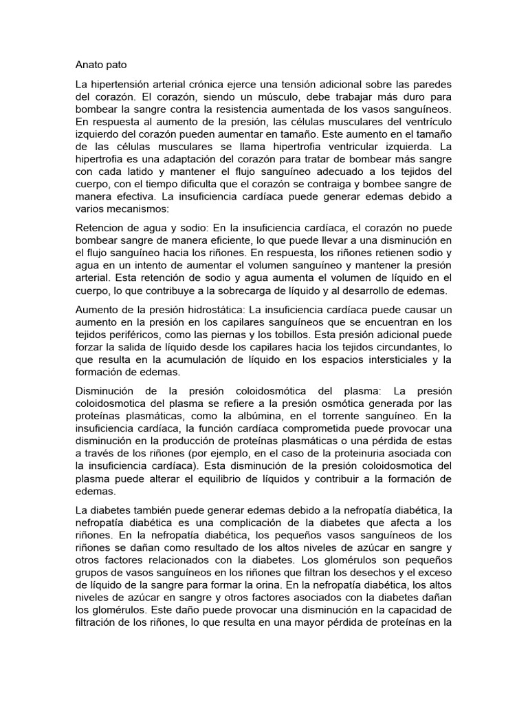 Anato Pato | PDF | Edema | Corazón Anato Pato | PDF | Edema | Corazón