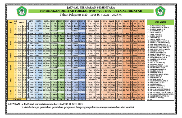 Jadwal Word 1445 | PDF | Islam | Quran