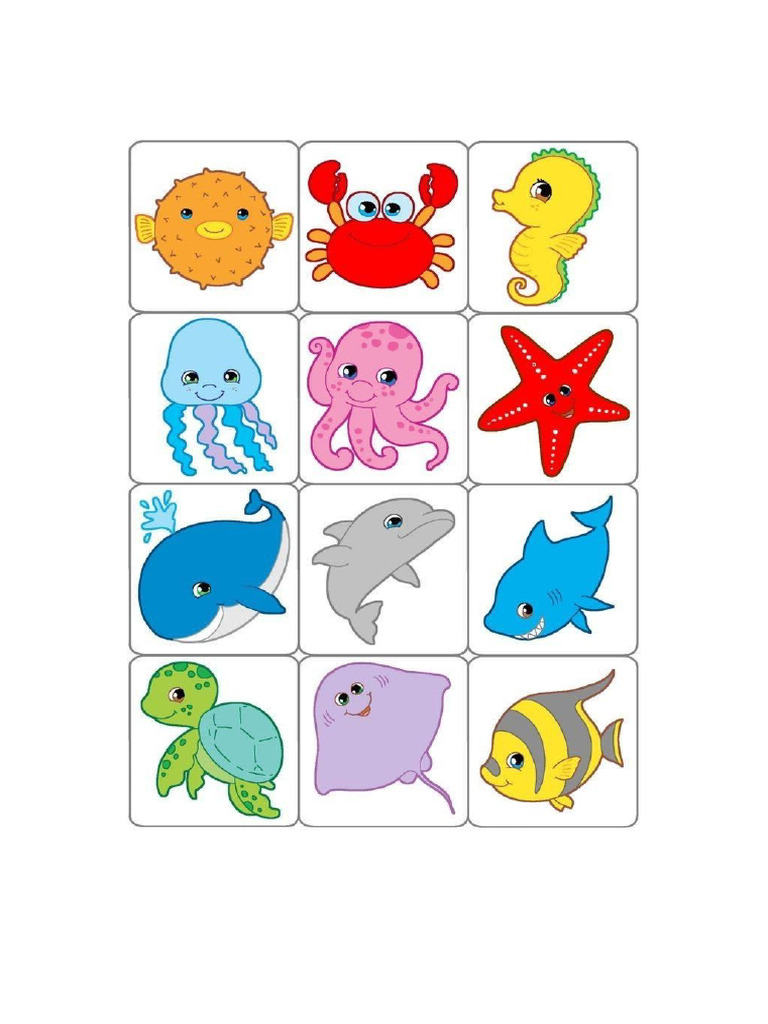 Animales Acuaticos para Imprimir | PDF