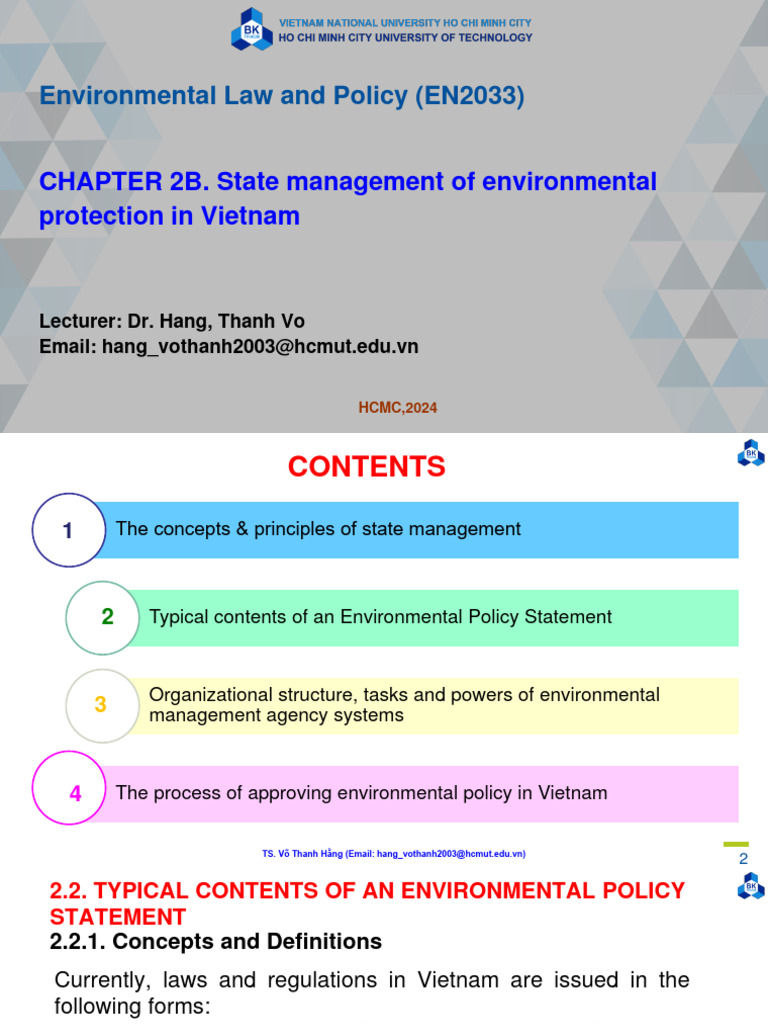 Chapter 2B - State Management of Environmental Protection in Vietnamn ...
