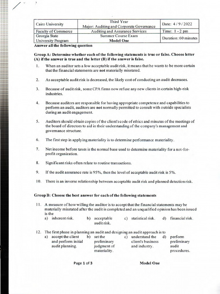 Auditing and Assurance Services | PDF | Audit | Internal Control