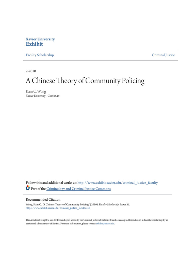 A Chinese Theory of Community Policing | PDF | Social Psychology