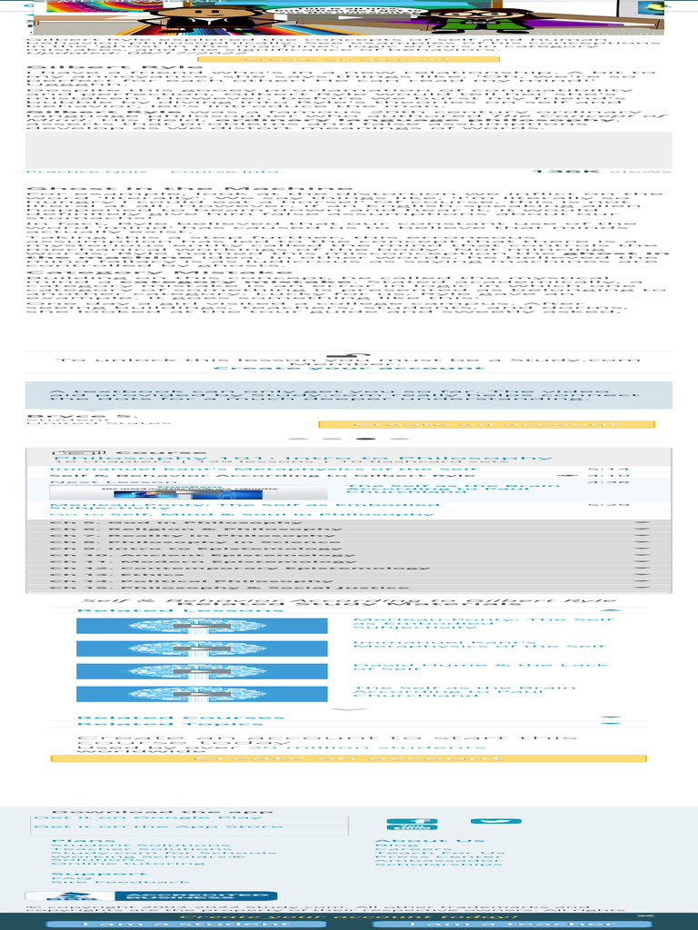 Self & Behavior According To Gilbert Ryle - Video & Lesson Transcript ...