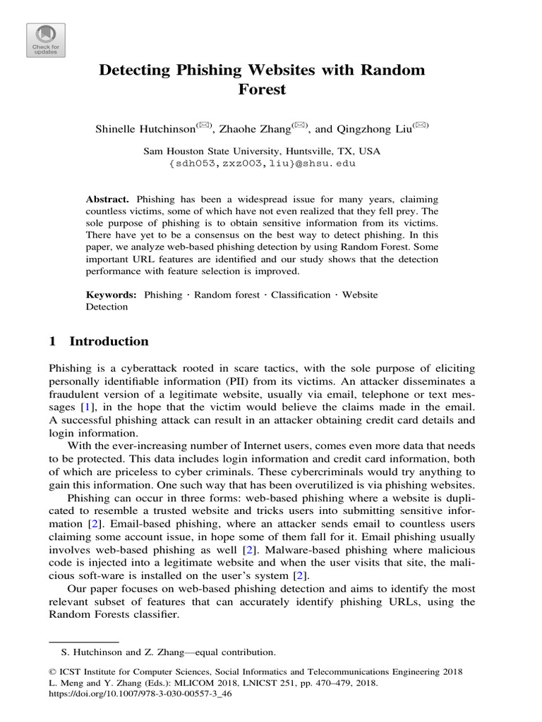 Random Forest | PDF | Receiver Operating Characteristic | Phishing