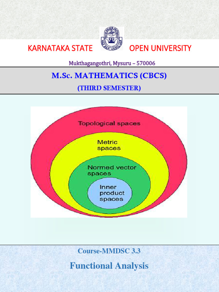 Functional Analysis KSOU Textbook | PDF | Mathematical Analysis | Mathematics