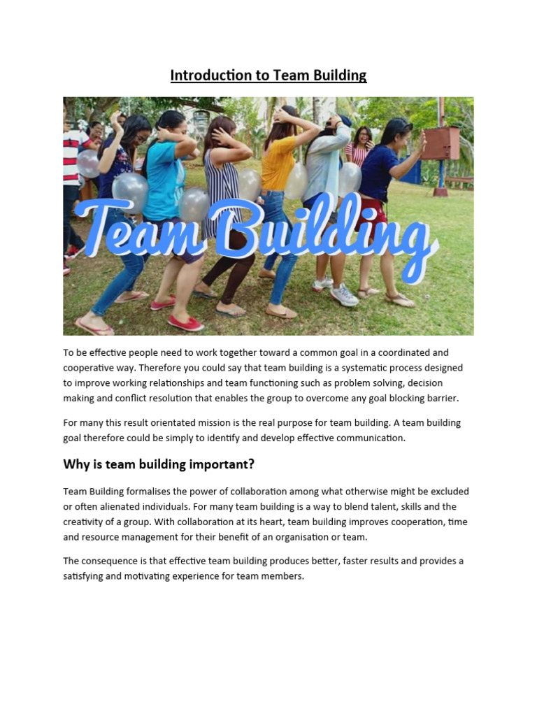 PE 4 FINALS MODULE Introduction To Team Building | Download Free PDF ...