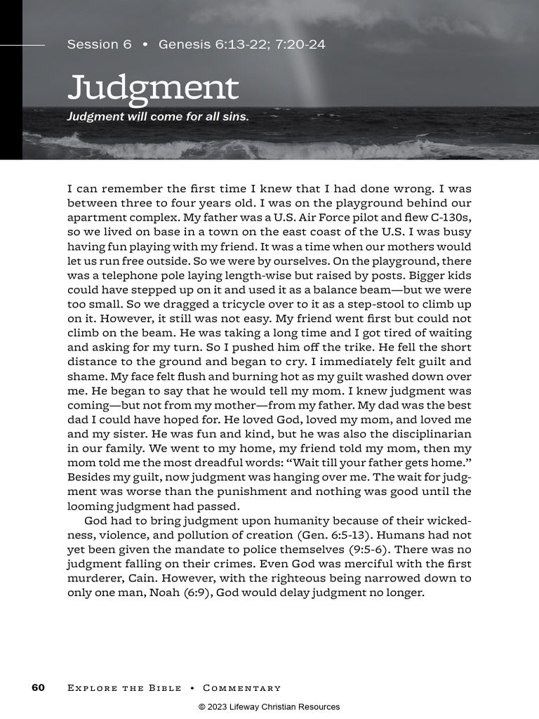 1.7.24 Session - 06 - CSB - Commentary - Win - 24 | PDF | Noah's Ark | Genesis Flood Narrative