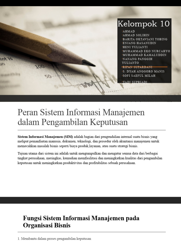 Kelompok 10 (Peran SIM Dalam Pengambilan Keputusan) | PDF