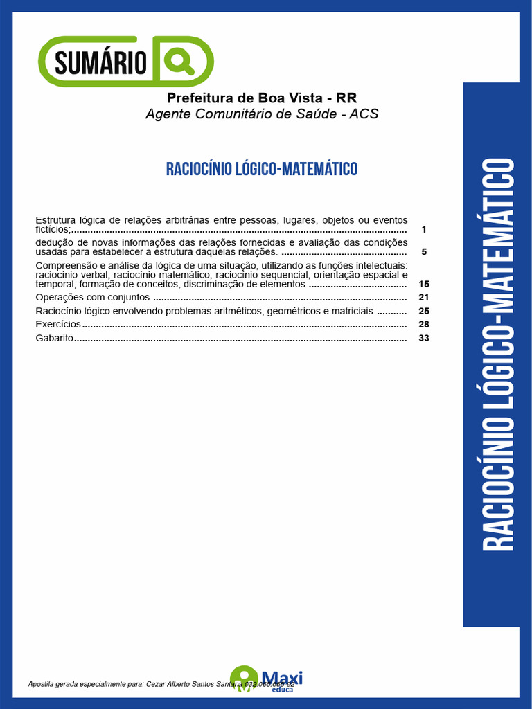 02 Apostila Versao Digital Raciocinio Logicomatematico 032.065.665!92!1686686865 | PDF ...