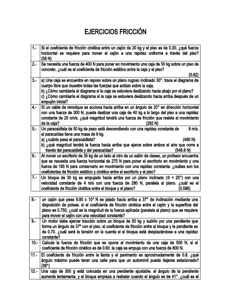 FRICCIÓN | PDF | Fricción | Física