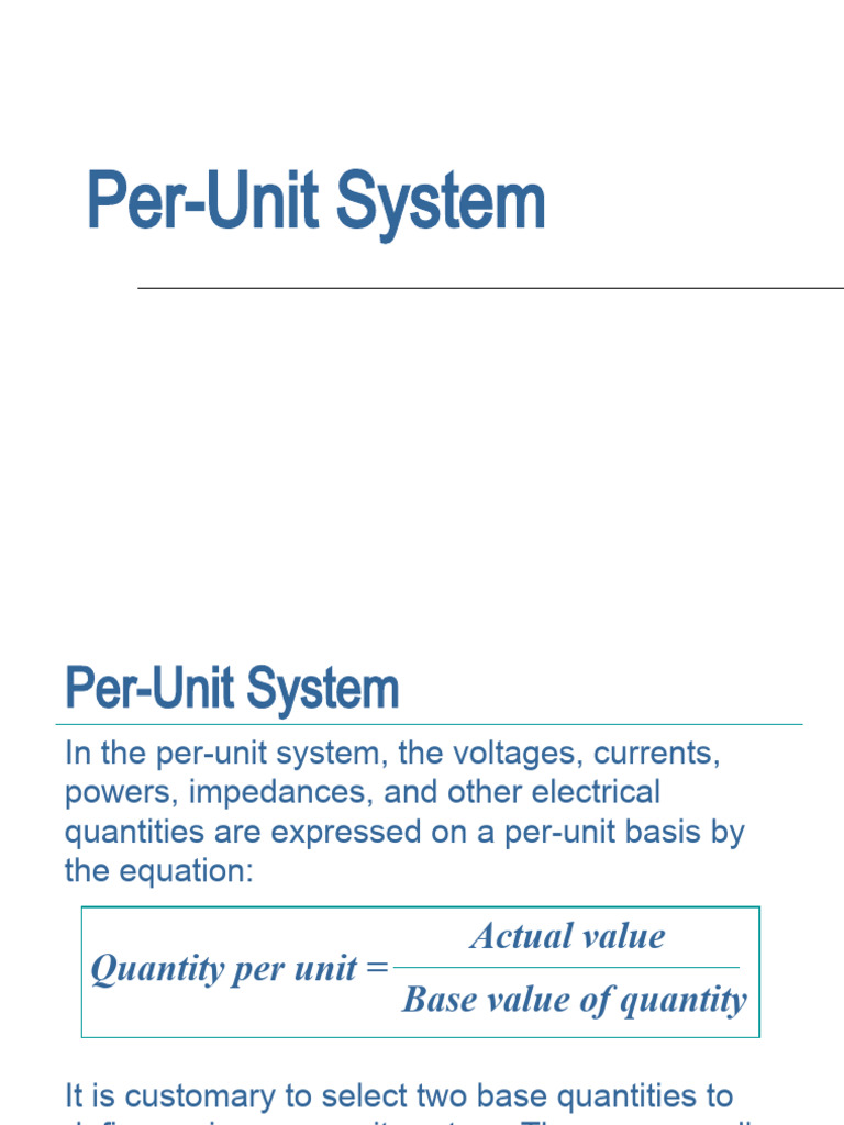 Per Unit System | PDF | Electronics | Electronic Engineering