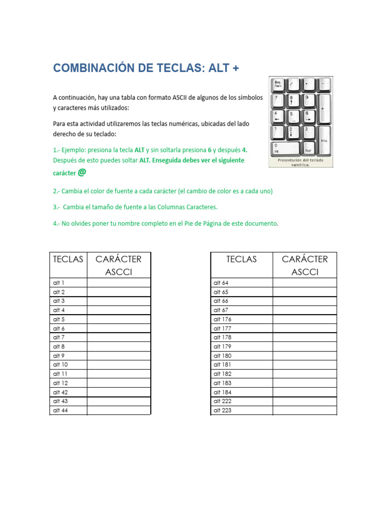 Combinación Teclas Alt | PDF