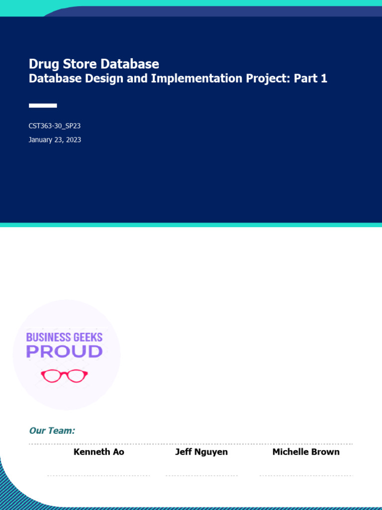 database project part 1 | PDF | Prescription Drugs | Pharmacy