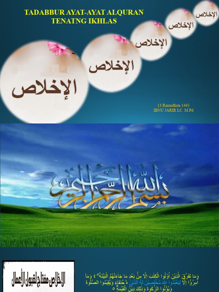 Tadabbur Ayat-Ayat Tentang Ikhlas | PDF