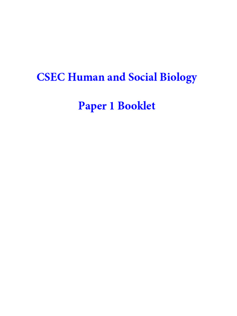 Csec Hsb p1 Booklet | PDF | Nervous System | Blood