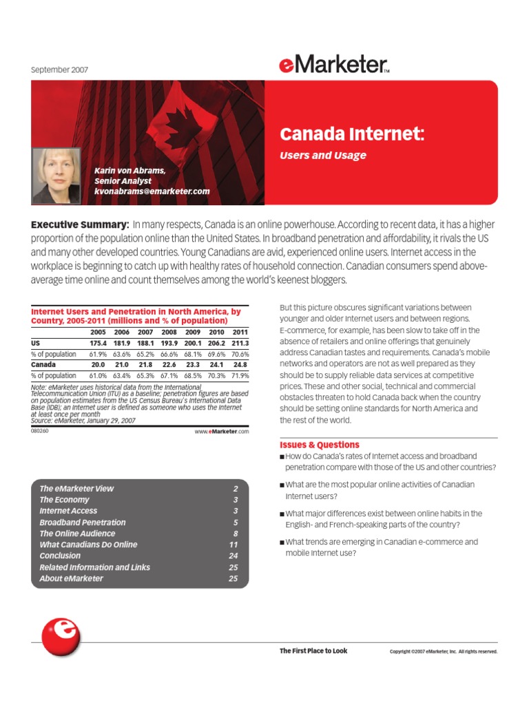 Canada Internet-Users and Usage 2011 | PDF | Internet Access | Blog