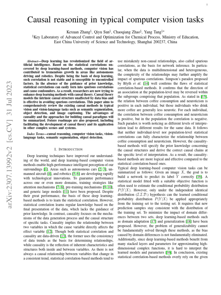 Zhang 等 - 2023 - Causal reasoning in typical computer vision tasks ...