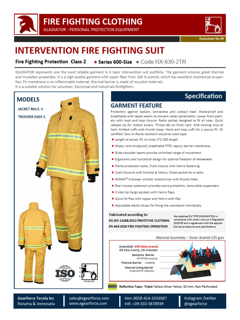 Firefither Suit Gladiator Gearforce | PDF | Clothing | Seam (Sewing)