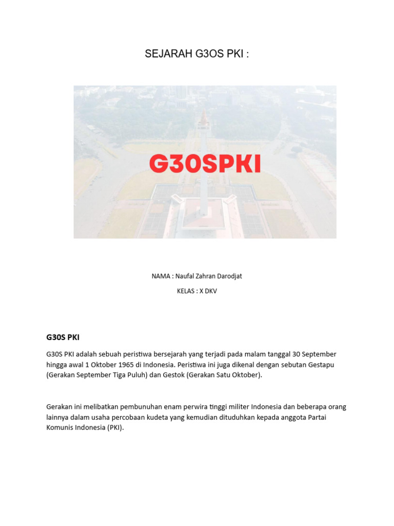 Sejarah G30S Pki | PDF