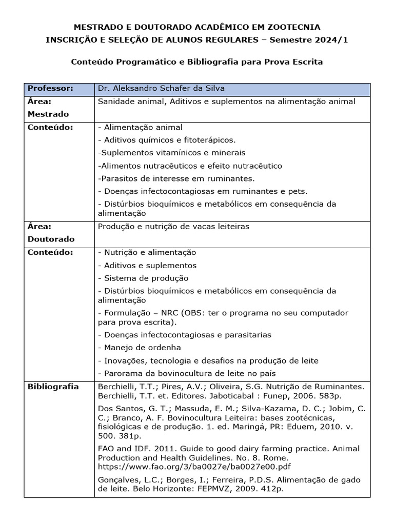 Conte Do Program Tico Sele o Alunos 2024 1 16995599878564 301 | PDF | Aquicultura | Apicultura