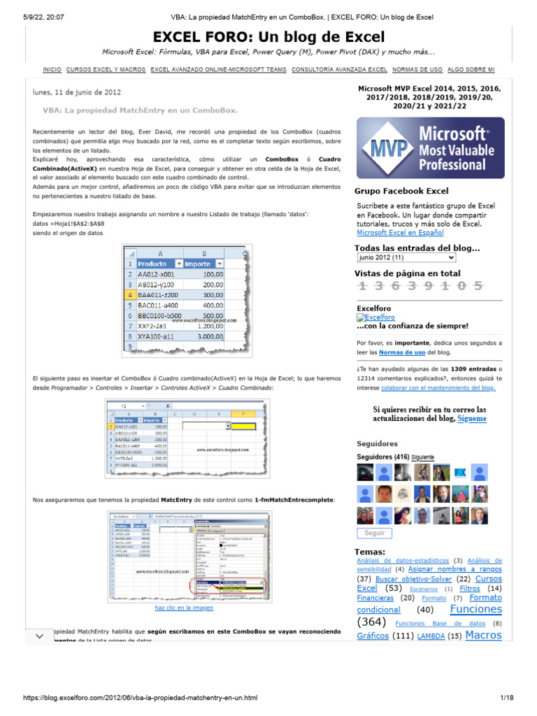 VBA - La Propiedad MatchEntry en Un ComboBox. - EXCEL FORO - Un Blog de ... VBA - La Propiedad MatchEntry en Un ComboBox. - EXCEL FORO - Un Blog de ...