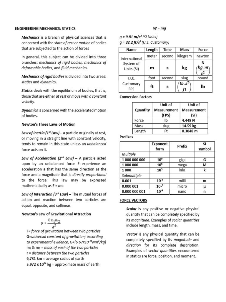 MODULE-1-Engineering-Mechanics-Vectors | PDF | Force | Mechanics