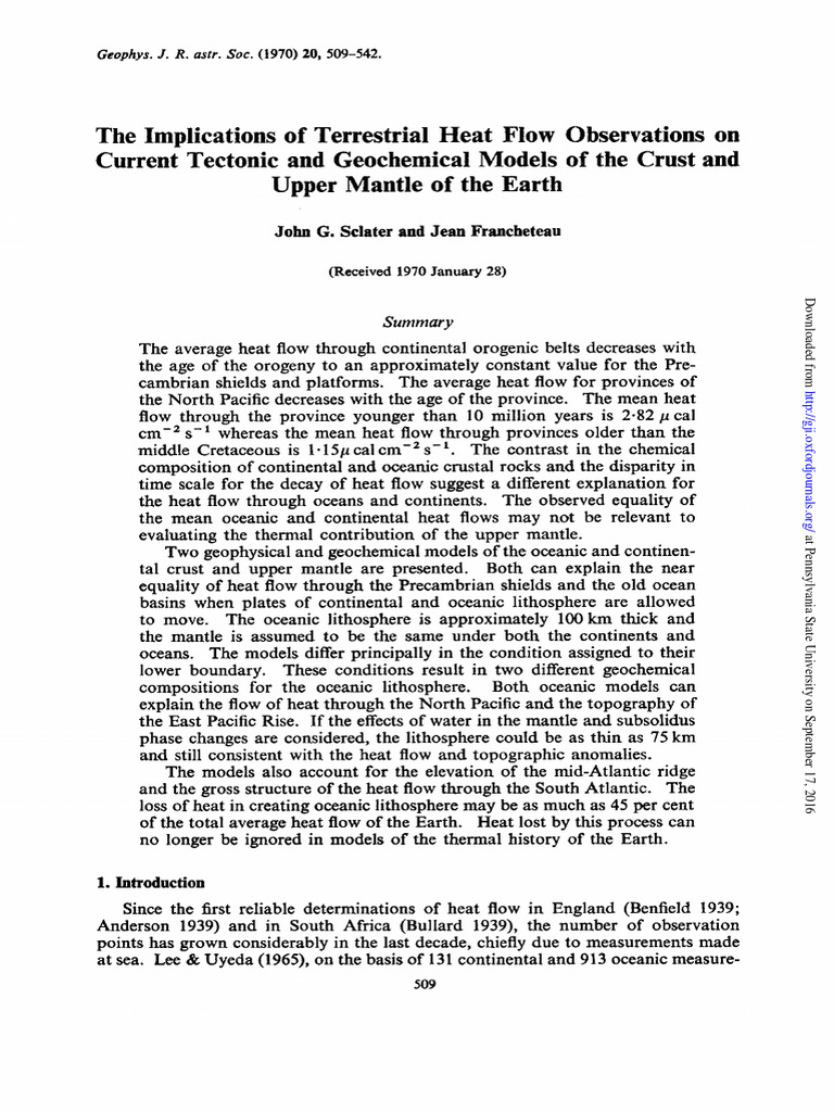 The Implications of Terrestrial Heat Flow Observations On Current ...